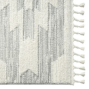 LUXE WEAVERS Ibiza Collection 8068 Grey 8x10 South Western Fringe Geometric Area Rug for Living Room, Bedroom, Dining Area