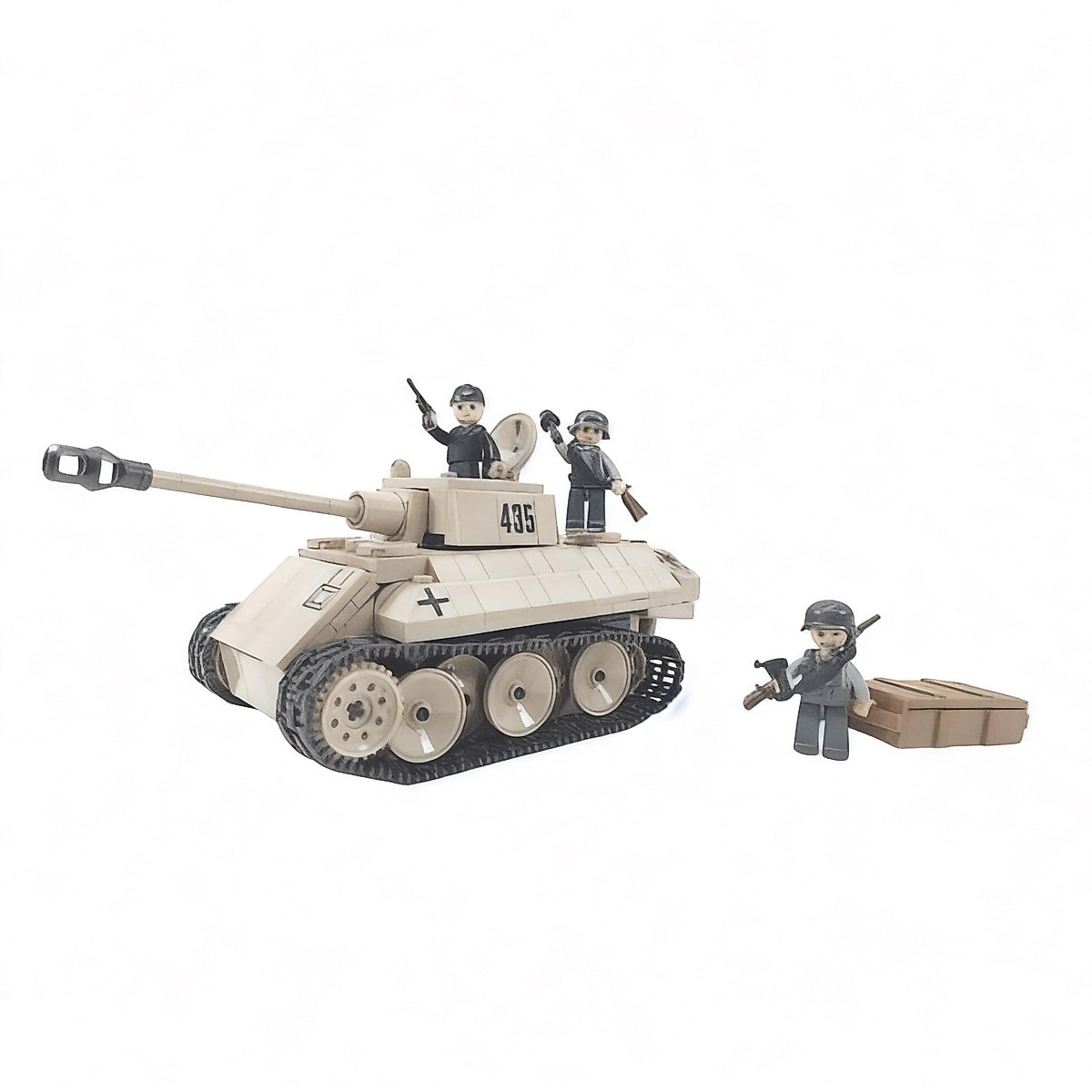 General Jim's Military Series WW2 Building Blocks Toy Set - German Army Leopard VK-1602 Reconnaissance Battle Tank Building Blocks Set