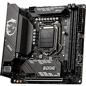 MSI MPG B560I Gaming Edge WiFi Gaming Motherboard (m-ITX, 11th/10th Gen Intel Core, LGA 1200 Socket, DDR4, CFX, M.2 Slots, USB 3.2 Gen 2, 2.5G LAN, DP/HDMI, Wi-Fi 6E)