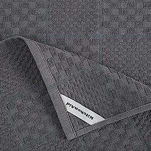 KitchenAid Onion Quilt KT OM PH Kitchen Towel, Oven Mitt & Potholder Set, Charcoal Grey