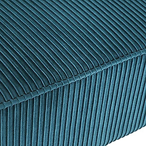 Homtique Loveseat Sofa Couch, Mid-Century Modern Velvet Love Seat Pleated Upholstered with 2 Pillows and Metal Legs, 56" Small Couches for Small Spaces Living Room, Bedroom (Teal)