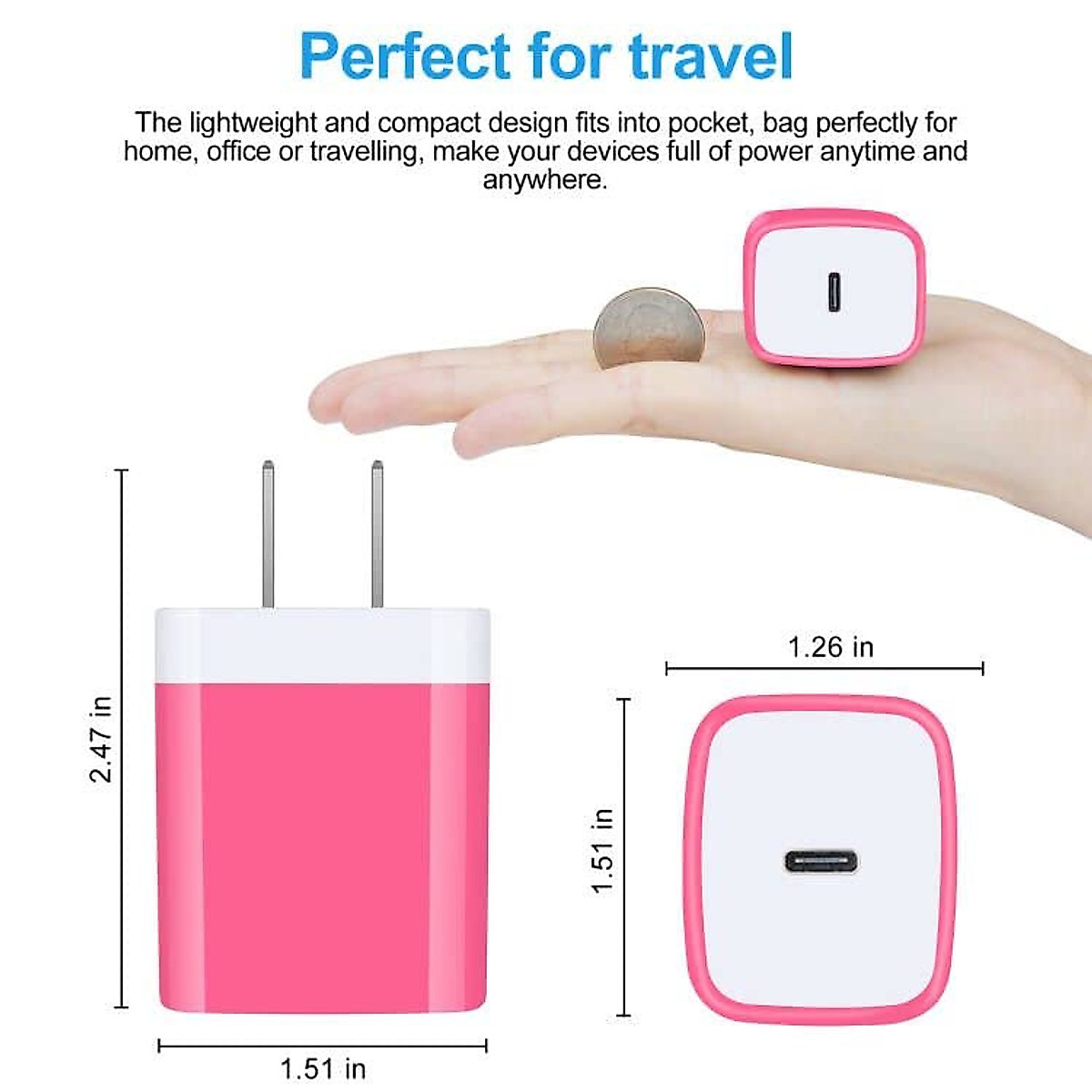 USB C Power Adapter Fast Wall Charger Compatible iPhone 15 iPad Pro 2021/2020/2018 11"/12.9", iPad Mini 6, iPad Air 4, Samsung Galaxy A03s,A53,A73,S22,A52,20W PD Charger Block 6FT Type C to C Cable