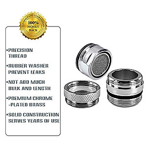 9 Pieces Faucet Adapter Kit, Brass Aerator Adapter Male Female Kitchen Sink Faucet Adapter to Garden Hose, Water Filter, Standard Hose via Diverter with Faucet Aerator and Thread Seal Tape