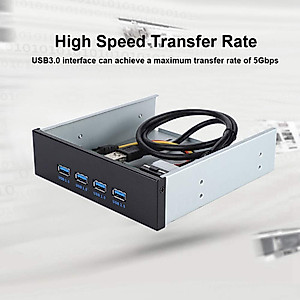 5.25 Inch 4 Port USB 3.0 Front Panel 5.25 Inch 19Pin to USB3.0 CD Driver 4 Port Hub Front Panel CD ROM Expansion Mobile Rack with SATA Cable