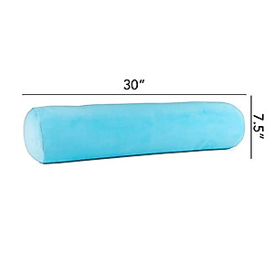 Dash Sensations Sensory Kids Body Pillow – Ultra Soft Plush Removable Cover – Large 30” Roll Cushion with Tactile Mini Beads for Naps, Sleeping, Play and Relaxation (Blue)