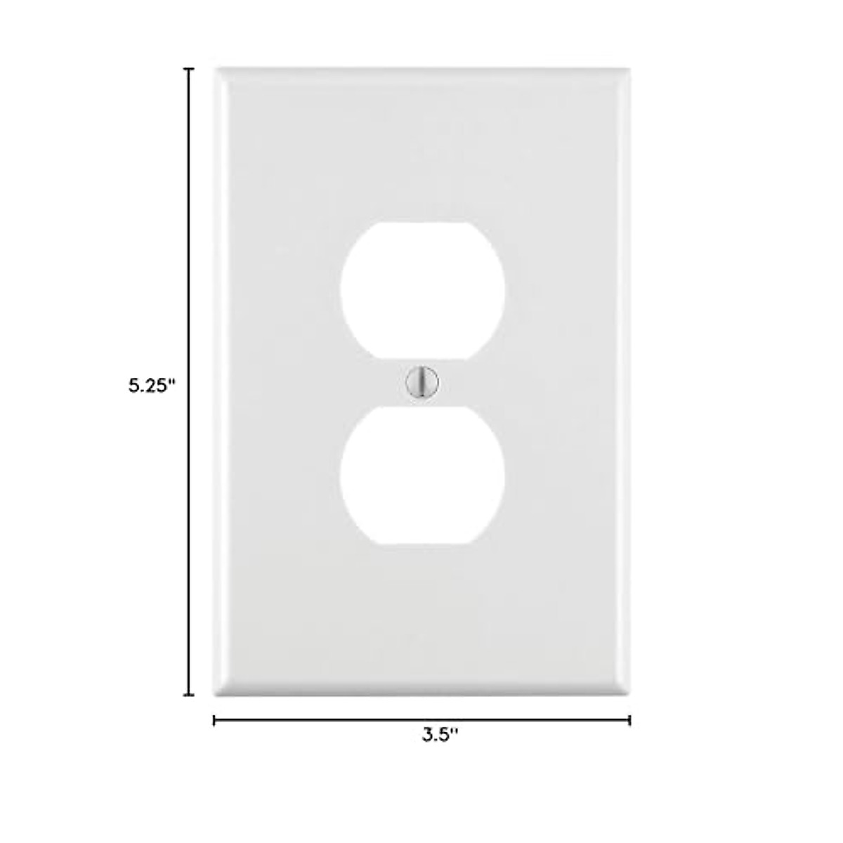 Leviton 88103 1-Gang Duplex Device Receptacle Wallplate, Oversized, Thermoset, Device Mount, 25-Pack, White