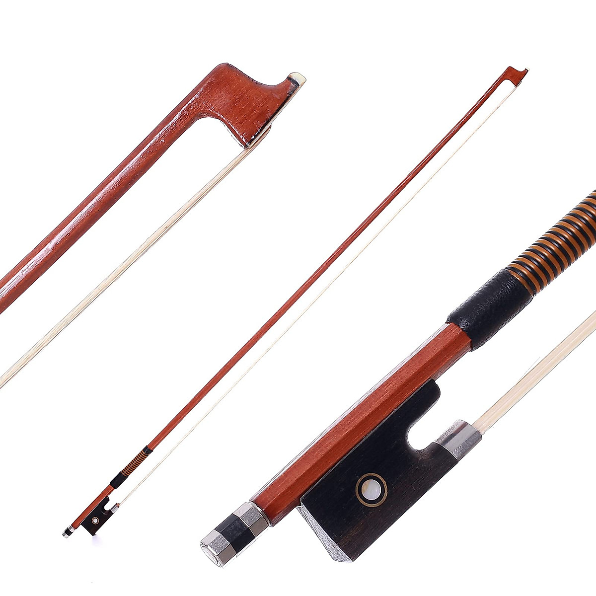 AMZZ Violin Bow 4/4 Size - Octagonal Stick, Ebony Frog, and Horse Hair for Exceptional Sound Quality - Ideal for Intermediate to Advanced Violinists (4/4 Full Size)