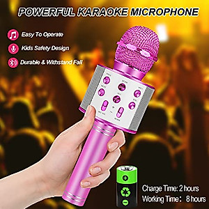 Niskite Kids Toys for 3-14 Year Old Girls Gifts,Karaoke Microphone Machine for Kids Toddler Toys Age 4-12, Christmas Birthday Valentine Gifts for 5 6 7 8 9 10 Year Old Teens Girl
