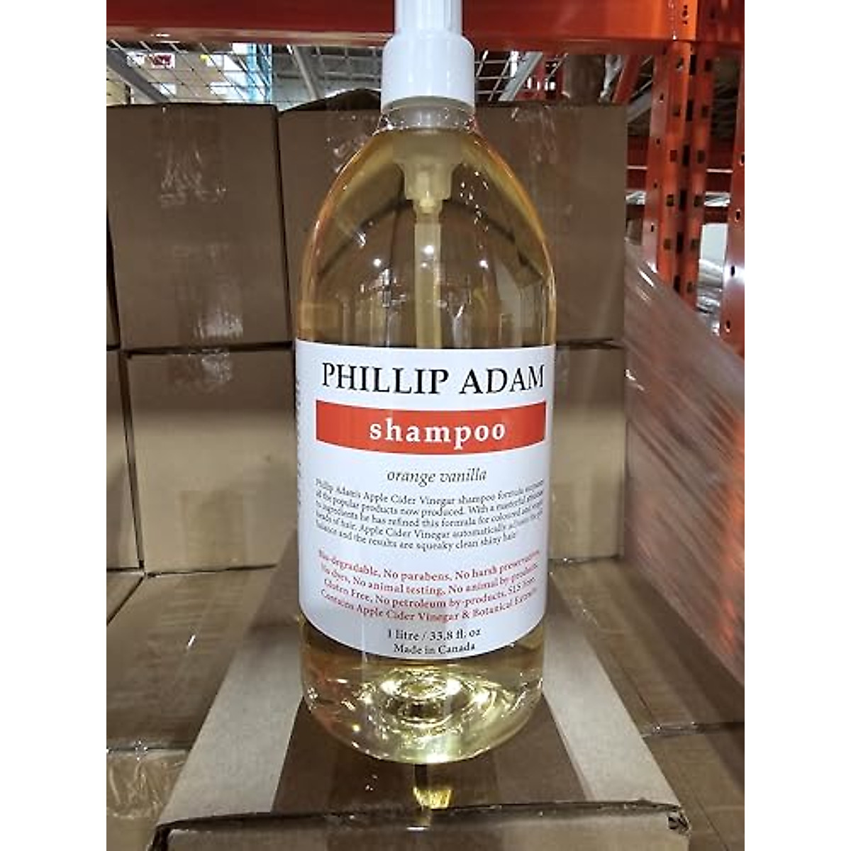 Phillip Adam Orange Vanilla Shampoo - Enriched with Apple Cider Vinegar - Boosts Shine - For All Hair Types - Sulfate Free & Paraben Free - 33.8 Ounce
