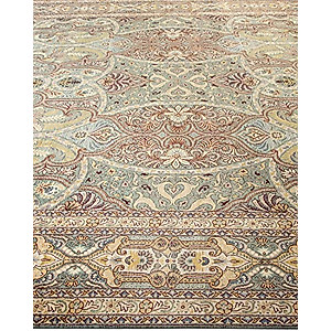 One of a Kind Hand Made Mogul Traditional Light Gray Area Rug Carpet Living Room Bedroom Dining Room 8 x 10