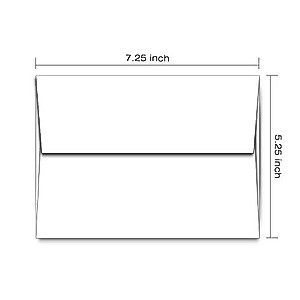 A7 White Envelopes 5X7 50 Pack - Quick Self Seal,for 5x7 Cards| Perfect for Weddings, Invitations, Photos, Graduation, Baby Shower, Stationery for General, Office | 5.25 x 7.25 inches
