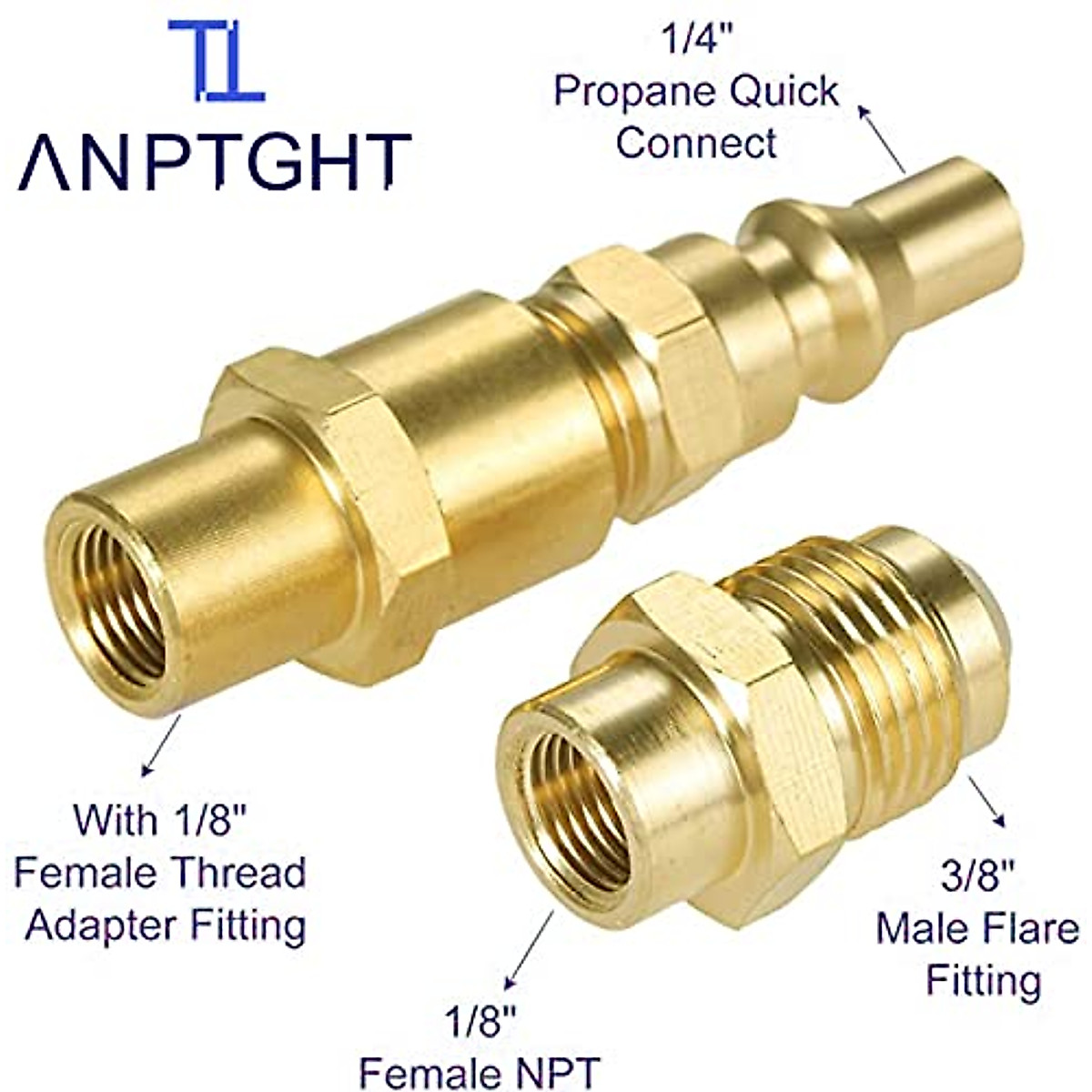 ANPTGHT 1/8'' FNPT x 1/4'' Male Weber Conversion Kit Quick Disconnect Adapter Propane Connect Plug Fitting for Weber Q100,1000,200,2000,1200,2200 Portable Gas Grill Camper