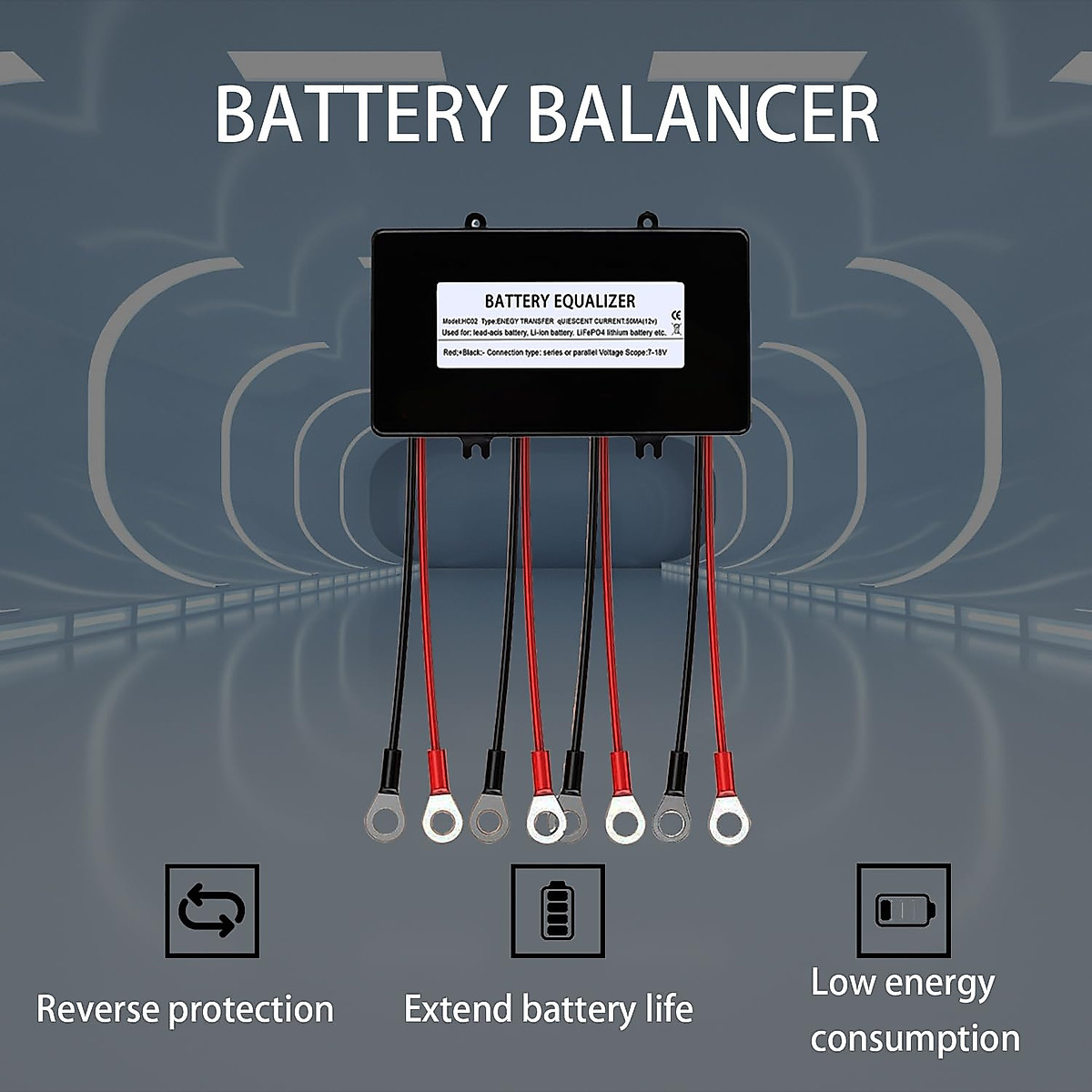 iSunergy Battery Equalizer 48V - Max 4 x 12V Battery Voltage Balancer for Gel Flood AGM Lead Acid Lithium Battery (HA02 Balancer)