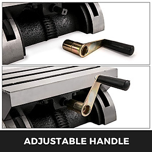 BestEquip Tilting Milling Table 7x5inch Tilting Angle Milling Machine 0-90°Adjustable Swivel Angle Plate with 3 T-slots and an Adjustable Crank Handle Heavy Duty Tilting Milling Machine for Grinding