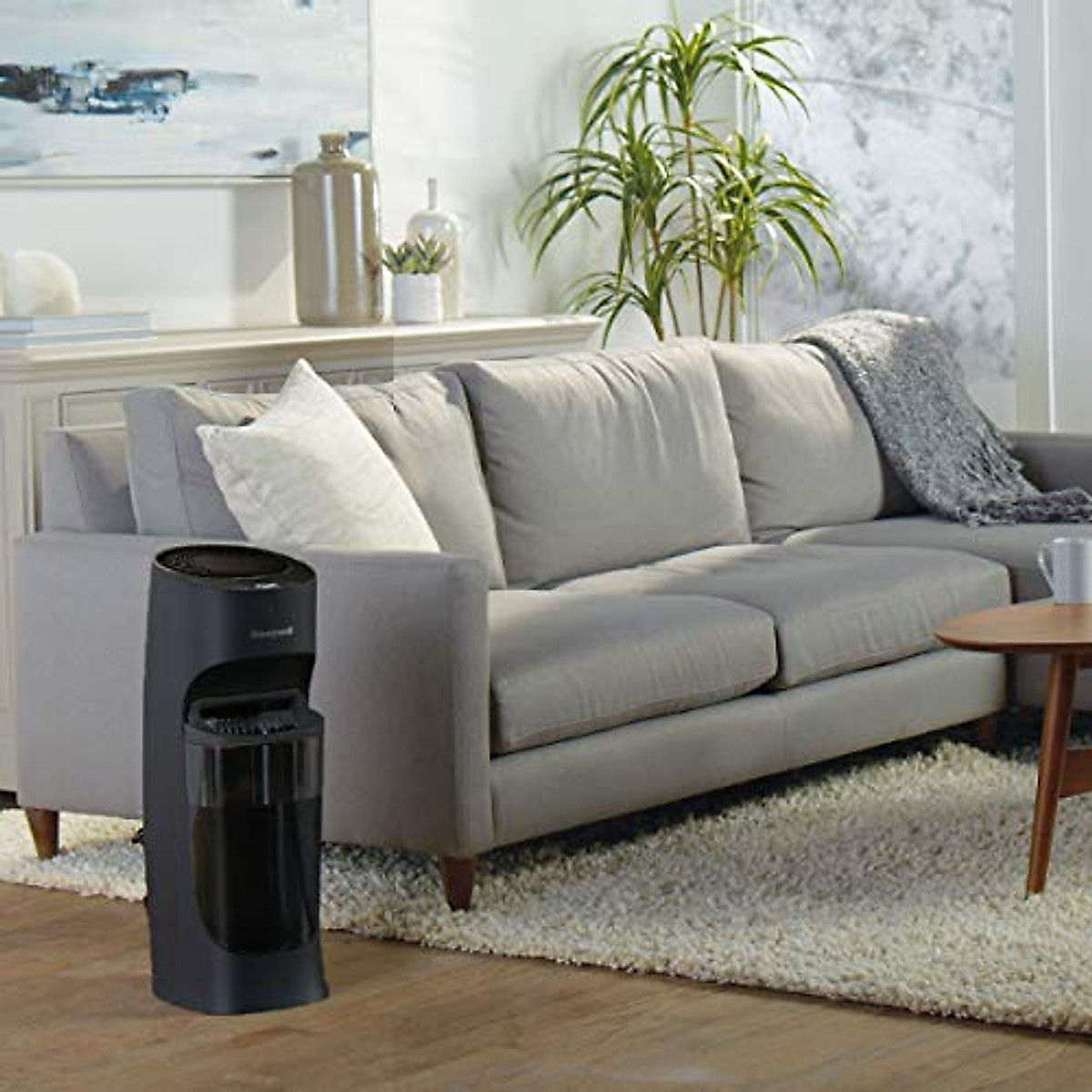 Honeywell Top Fill Tower Humidifier, Digital Humidistat, Black – Cool Mist Humidifier for Bedroom, Home or Office with Space Saving Tower Design