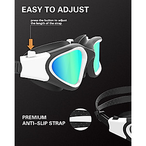 Kimasha Swim Goggles, Polarized Swimming Goggles Swimming Goggles for Men Women Adults,Anti Fog/UV Protection (Polarized + Mirror Gold)