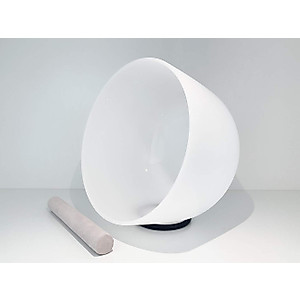 AMSUNBO Musical Instruments Crystal Singing Bowl Tuned to 432Hz F Note Heart Chakra 10 inch with Free Suede Striker and O ring