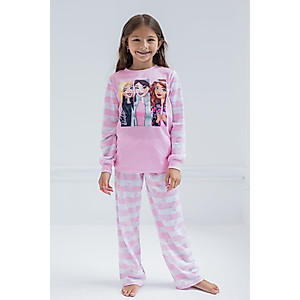 Barbie Little Girls Pajama Shirt Pants and Slippers 3 Piece Pink 7-8