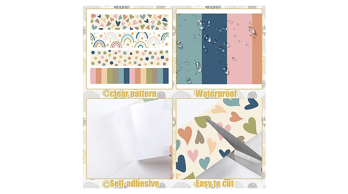 Boho Bulletin Board Borders - Colorful Classroom Decor | Rainbow Hearts