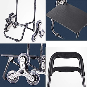 SH-gwtc Shopping Trolley,Foldable Shopping Cart 2 Wheels Climbing Trolly/Waterproof Shopping Bag/Collapsible Push Pull Carts (Color : A)