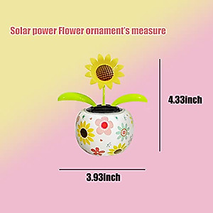 Solar Dancing Flowers Toy, Solar Powered bobbleheads for Car Dashboard, Bobble Head Toy for Car Decorations Window Car Dashboard Decor Car Accessories - No Battery Required