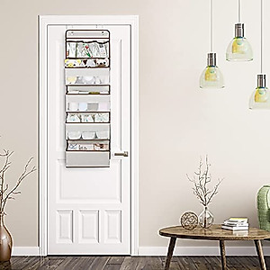 Univivi Door Hanging Organizer Nursery Closet Cabinet Baby Storage with 4 Large Pockets and 3 Small PVC Pockets for Cosmetics, Toys and Sundries (Beige)