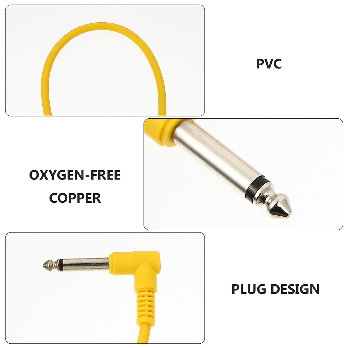 generic 6Pcs Guitar Patch Cable 6.35mm Guitar Effect Pedal Cables Flat Low Profile Instrument Effect Pedal Patch Cable for Effects Pedals 30cm