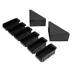 Condiment Serving Container, Self Serve Condiment Bin Stand Set, Plastic Containers Storage Bins for Closet, Kitchen, Office, or Pantry Organization