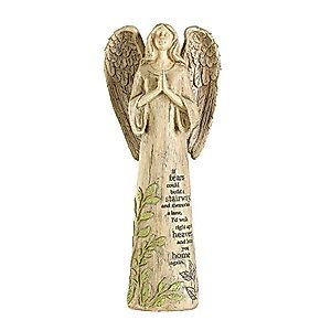 Topadorn Garden Statuary Outdoor Praying Angel Resin Figurines,Collectible Sculptures,14" H