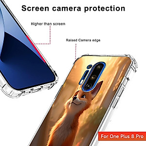 Elgzigok Transparent Case for OnePlus 8 Pro Fox-aa23 Phone Cover Clear Silicone Protective Case for OnePlus 8 Pro Shock-Proof Four Corners Reinforced