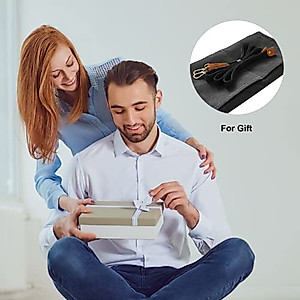 OUNLEN Chef Apron for Men Women Canvas Aprons with 3 Pockets Cross Back Resistant Work Apron for Cooking Grilling Baking BBQ Barber Kitchen (Black)