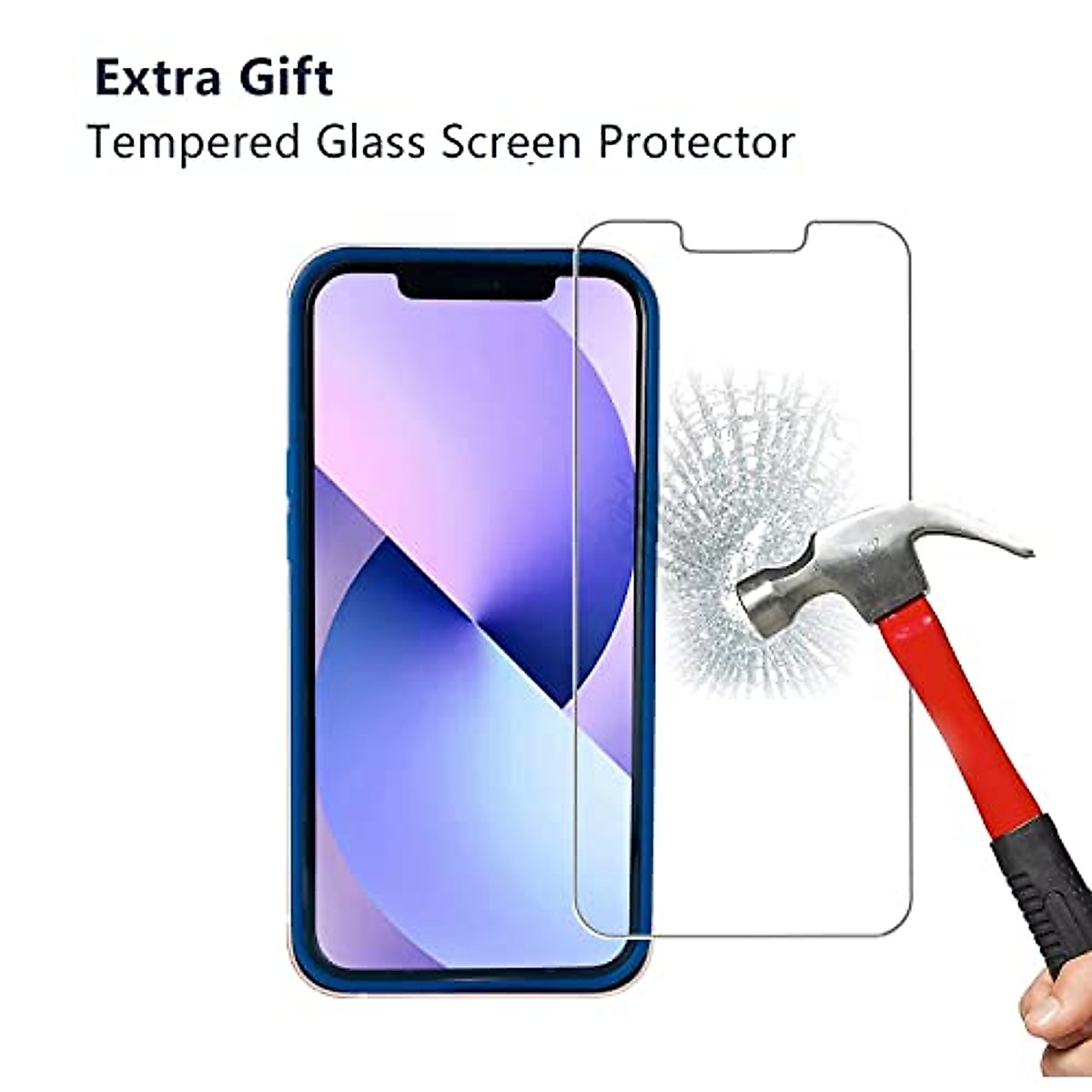 Penekin for iPhone 13 Pro Max Case, Military Grade Drop Protection Design for iPhone 13 Pro Max Case Clear with Screen Protector and Built in Camera Lens Protector (Blue)