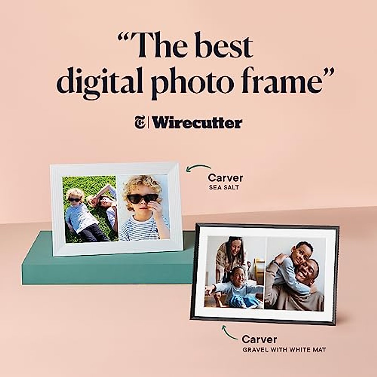 Aura Carver 10.1" WiFi Digital Picture Frame | The Best Digital Frame for Gifting | Send Photos from Your Phone | Quick, Easy Setup in Aura App | Free Unlimited Storage | (Clay with White Mat)