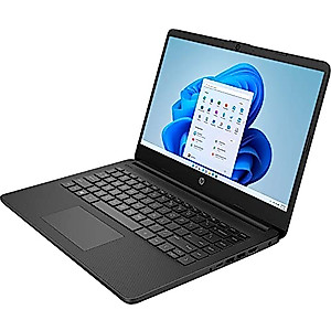 HP Stream 14inch HD Display, Intel Celeron Dual-Core Processor, 8GB DDR4 Memory, 128GB Storage (64GB eMMC+64GB Card),WiFi,Webcam,Bluetooth,Windows 11 S, Jet Black (Renewed)