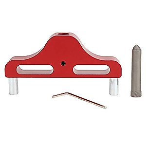 Walfront 95mm Center Scriber Line Scriber Aluminum Alloy Woodworking Marking Tool Marking Center Finder Tool Wood Scribe Marking Gauge Fits 10mm Thick Pen Blue/Red(Red)