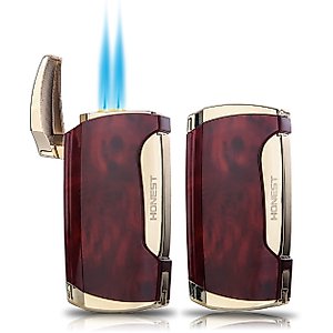 Torch Lighter Double Jet Flame Lighter (2PCS Brown)