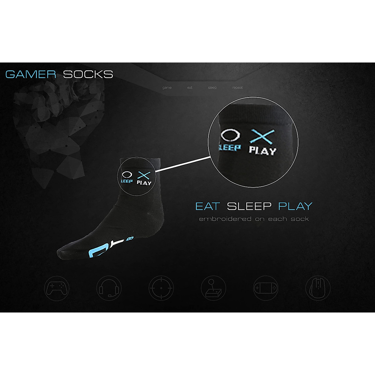 Gamer Socks, DND Gift Ideas, Best Gifts for Teenagers Boys, Presents, im Gaming Socks for Men (Blue Respawn)