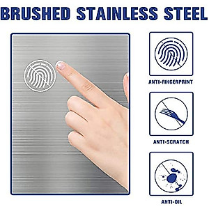 Kitchen Trash Waste Bin Brushed Stainless Stell Garbage Can 13 Gallon Automatic Trash Can Touch Free High Capacity 50 Liter with Lid , for Bathroom Bedroom Home Office