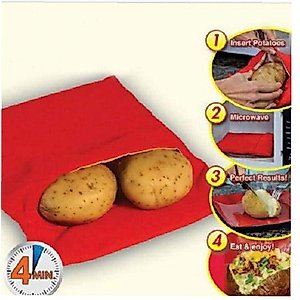 Washable Cooker Bag Microwave Potato Baked Cooker (cooks 4 Potatoes at Once)