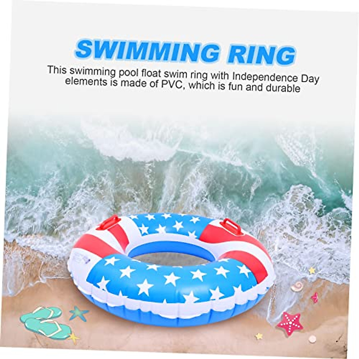 ibasenice 1pc Flag Swimming Ring Inflatable Toys for Kids Toddler Inflatable Pool Summer Toddler Toys Boy Toys Swim Tube Ring Toys Float Water Ring Aquatic Recreation Accessories PVC Beach