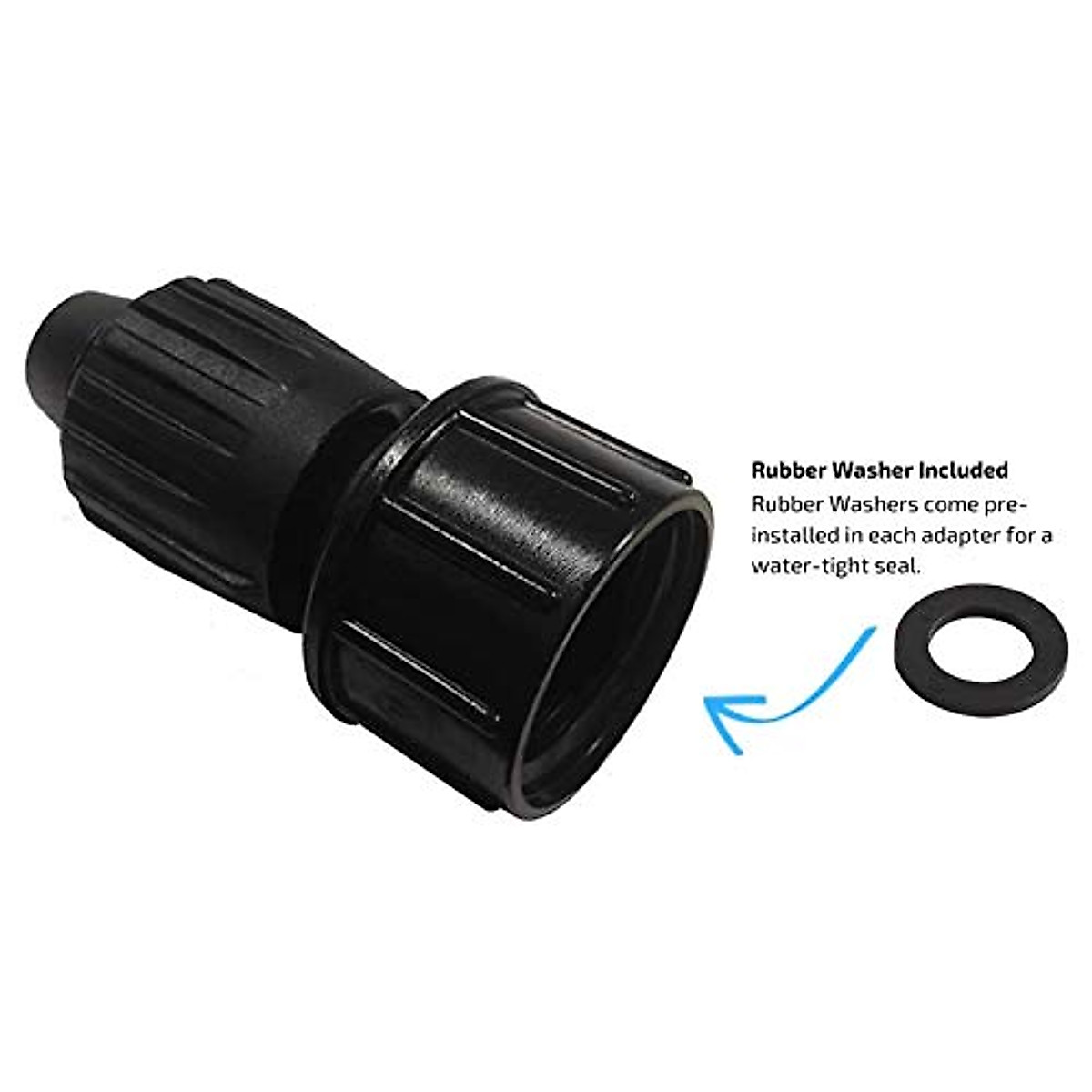 Habitech 3-Pack 1/2 Inch Drip Irrigation Tubing to Faucet/Garden Hose Adapter - Reusable Connector Fittings for Most Rain Bird, Orbit, Dig, Toro 1/2 or 5/8 Tubing x 3/4" FHT
