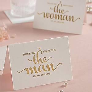 MAGJUCHE Thank You for Raising The Man, The Women of My Dreams, Gold Foil Wedding Day Cards Set to Your in Laws, from Bride and Groom