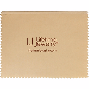 LIFETIME JEWELRY Polishing Cloth New and Improved Professional Cleaner for Gold or Rhodium Plated Jewelry Comes in Plastic Storage Pouch 5 x 6 Inches