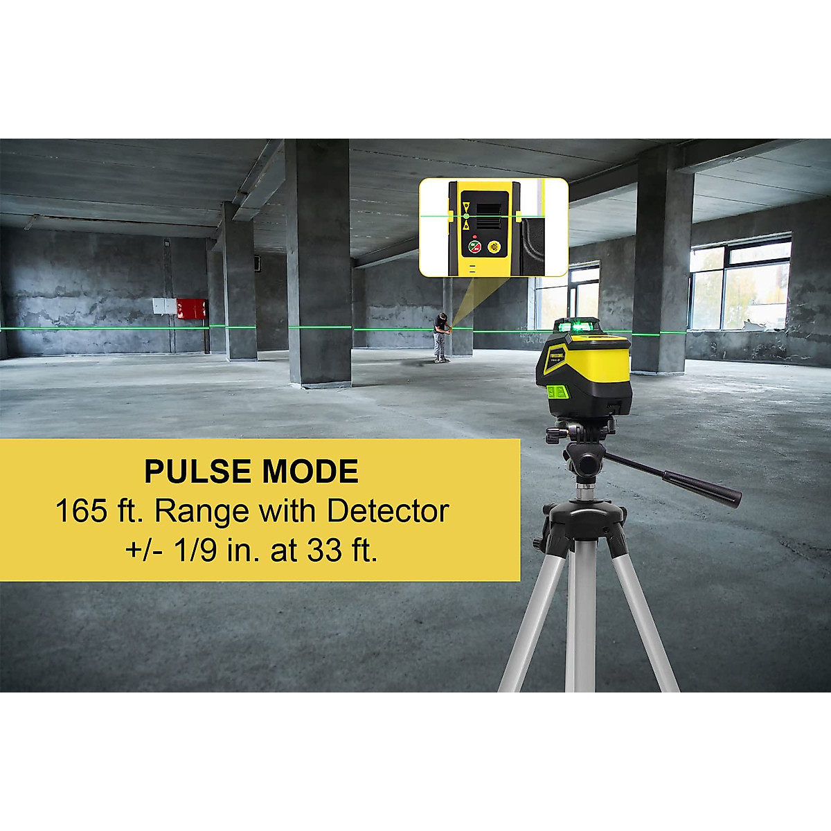 Firecore Green Laser Level Self Leveling 360 Degree Horizontal Cross Line Laser Level with Plumb Dots Laser Tool and Adjustable Brightness Technology - Magnetic Bracket Included (F191-XG-2P)
