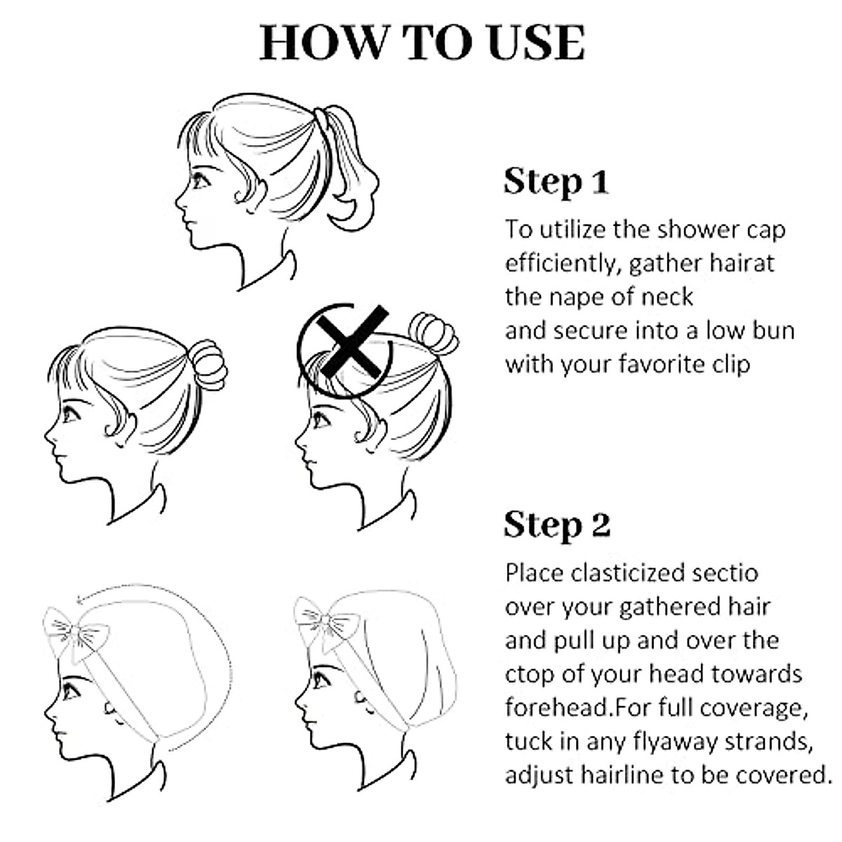 Weradau Pack of 2 Satin Sleeping Bonnet Women Elastic Satin Bonnet Sleep Cap, Adjustable Satin Shower Cap Hair Bonnet