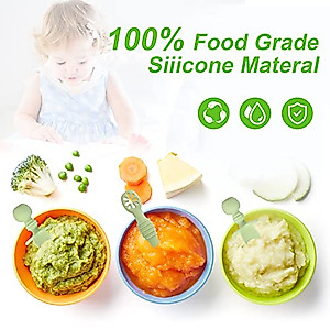 4pcs Silicone Baby Spoons Self Feeding 6+ Months, BPA Free Baby Led Weaning Spoons Training Spoon Toddler Self Feeding Utensils for 6-12 Months Babies (Matcha Green)