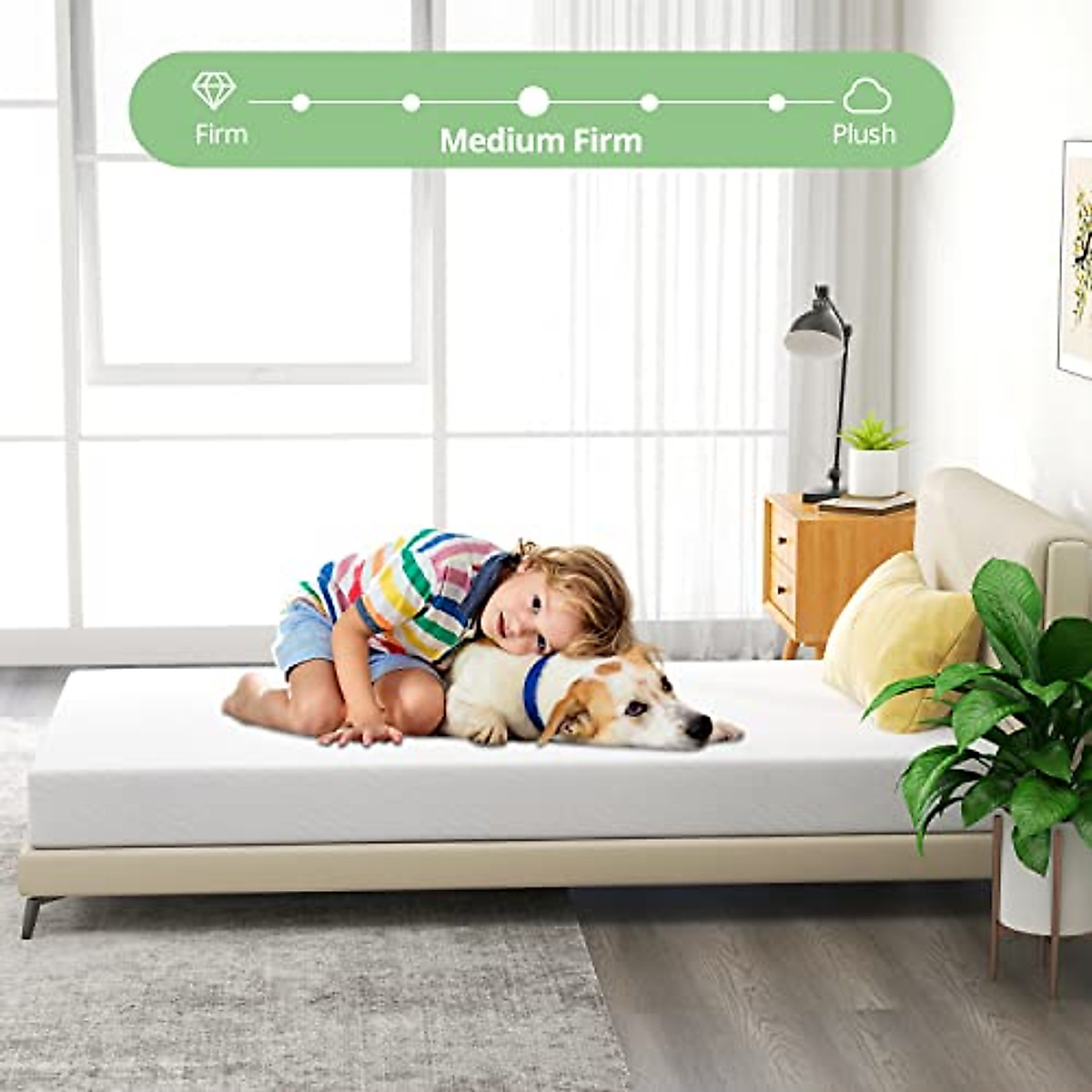 wOod-it Twin Mattress, 6 inch Twin Size Memory Foam Mattresses in a Box Cooling Gel Mattress for Kids Bunk Trundle Bed Daybed, Medium Firm(2 Pack)
