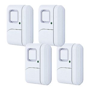 GE Personal Security Window and Door Alarm, 4 Pack, DIY Protection, Burglar Alert, Wireless Chime/Alarm, Easy Installation, Home Security, Ideal for Home, Garage, Apartment and More,White, 45174