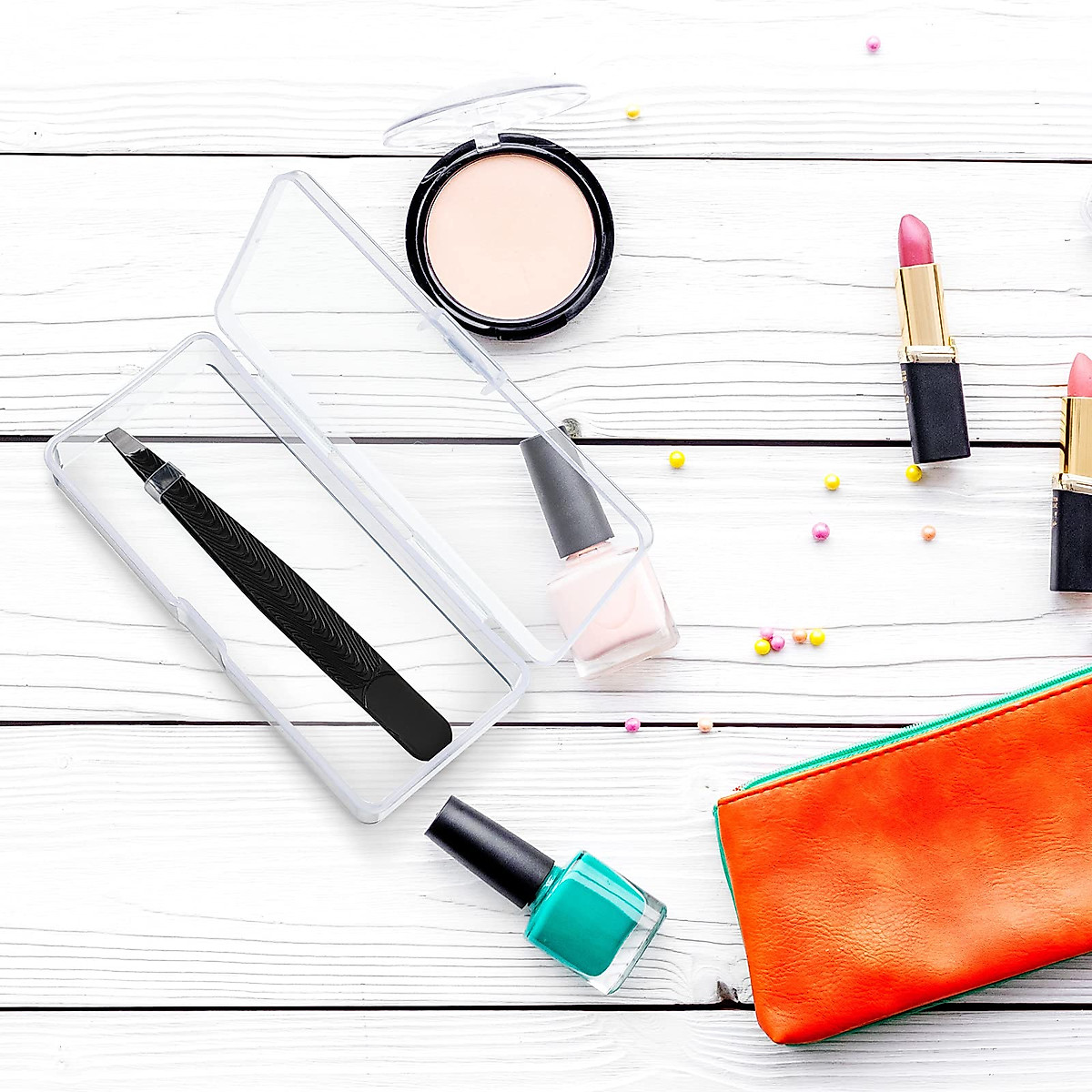 18 Pieces Small Plastic Case Small Storage Containers Clear Storage Case Small Plastic Box with Lid Containers for Bobby Pin Swab, Craft, Jewelry, Coin, Screw, Bead, 3.9 x 1.6 x 0.6 Inch