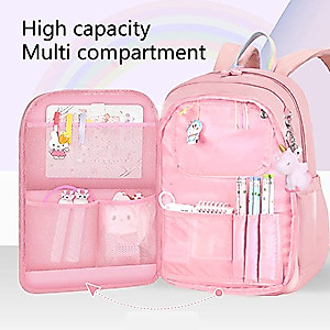 Girls Pink-Backpacks 17" Laptop Cute Bags Casual Travel Backpack For Women backpacks for girls